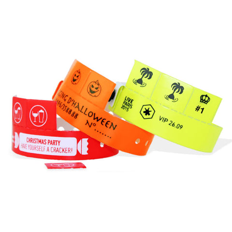 3-Tab Wrist-Rider® Vinyl Custom Wristbands 3/4" 3TSP (500/Box)